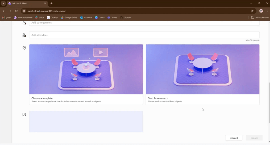 How to create a mesh event in Microsoft Teams